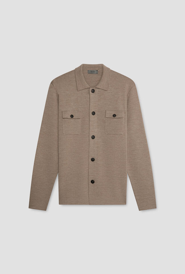 Shirt jacket in milano stitch MAIN | Ferrante