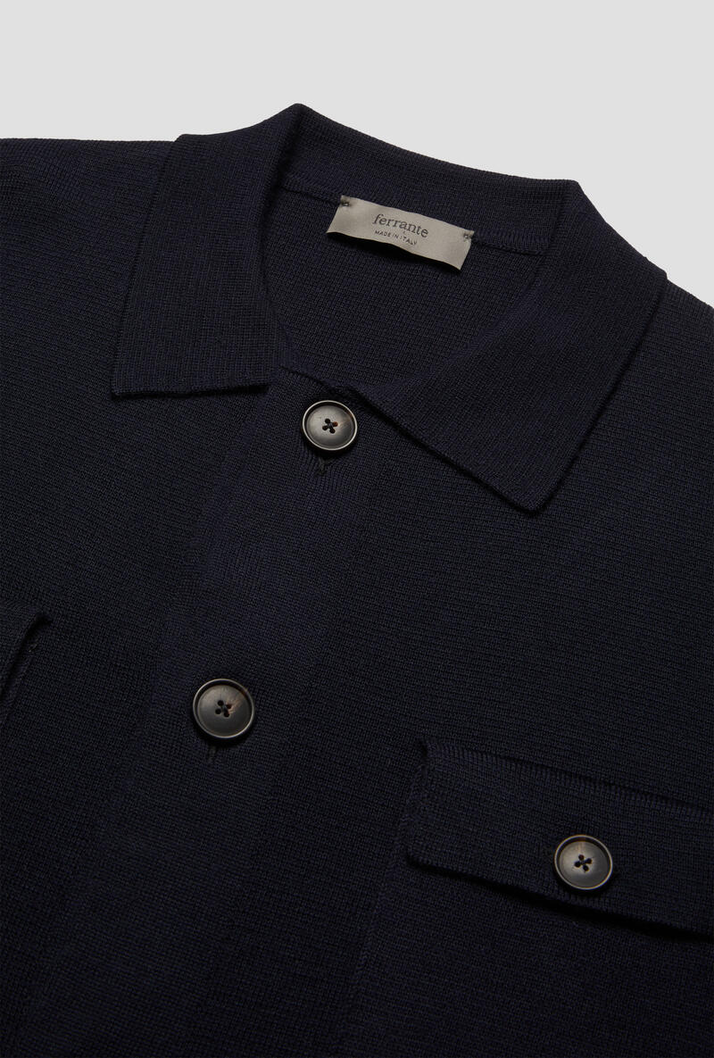 Shirt jacket in milano stitch MAIN | Ferrante